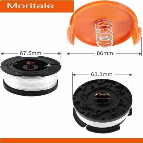 Bobine Fil Nylon Pièces de Rechange Coupe Bordure Black et Decker A6481 A6485 AF-100 (Longueur ...