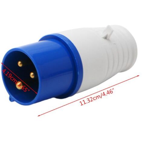 Prise industrielle 16 ampères 3 broches 220-250V étanche IP44 2P + E 3 ...