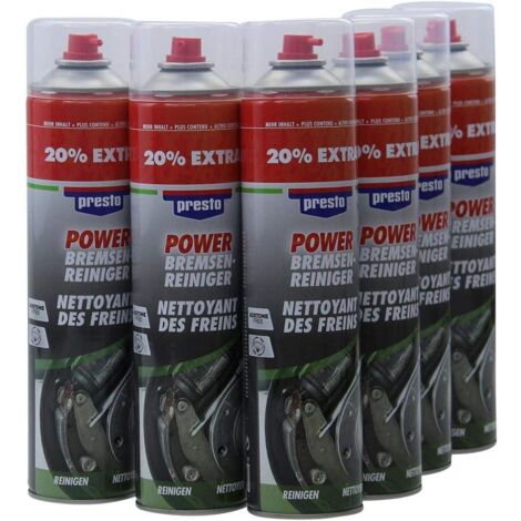 6er Pack acetonfreier Bremsenreiniger 600 ml - Presto Power