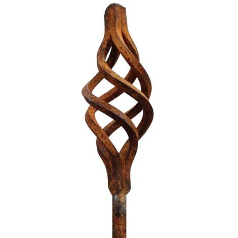 Rusty Metal Spiral Garden Stake - Small - Pack of 3