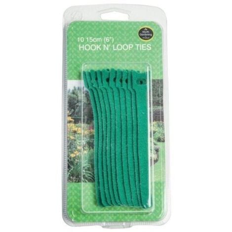 Cable Tie 15cm Hook And Loop System Green Pack Of Ten Garland