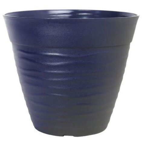 Flow Pot 30cm Diameter Blue Flat Rim Plastic Patio Planter Fargro