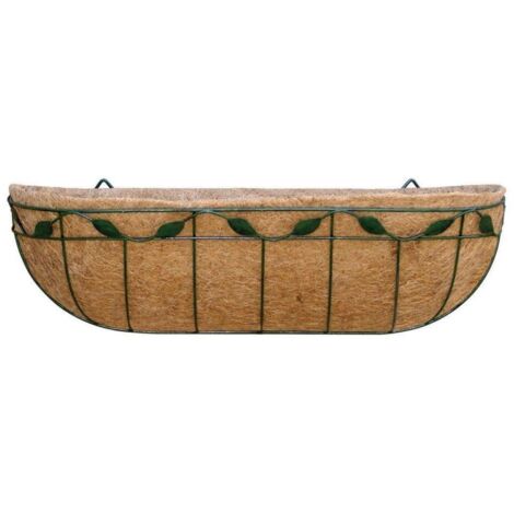 Planter Wall Mounted Coco Liner Trough Steel Leaf Garden Pride