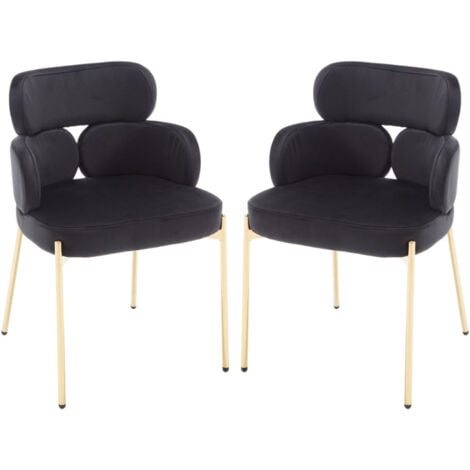 WAHSON Sedie Set di 2, Sedie da Pranzo in Velluto Sedie da Cucina Moderne con Gambe in Metallo ...