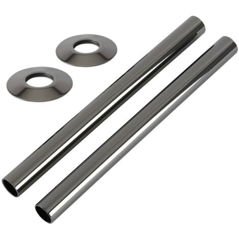 Milano Black Nickel Radiator Pipe Connector Kit