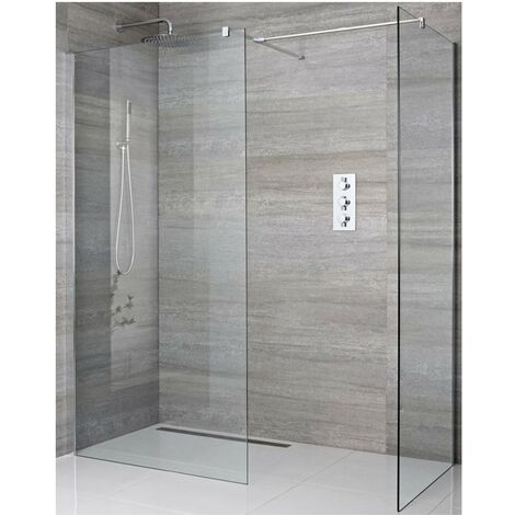 Milano Portland Chrome Corner Walk In Wet Room Shower Enclosure with ...