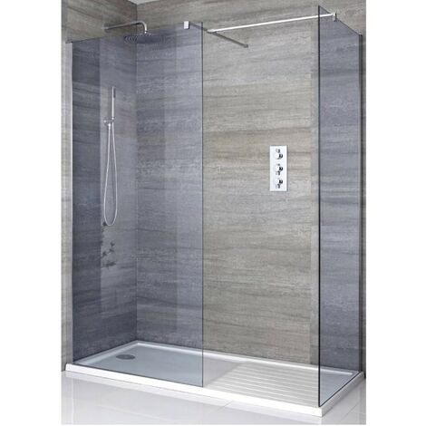 Milano Portland-Luna Chrome Corner Walk In Frameless Wet Room Shower ...
