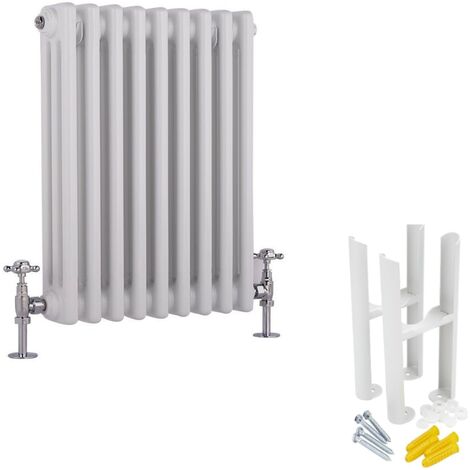 Milano Windsor White Cast Iron Style Horizontal Triple Column Radiator ...
