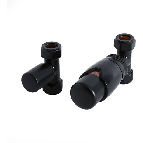 Milano Thermostatic Straight Heated Towel Rail Radiator Valve TRV and ...