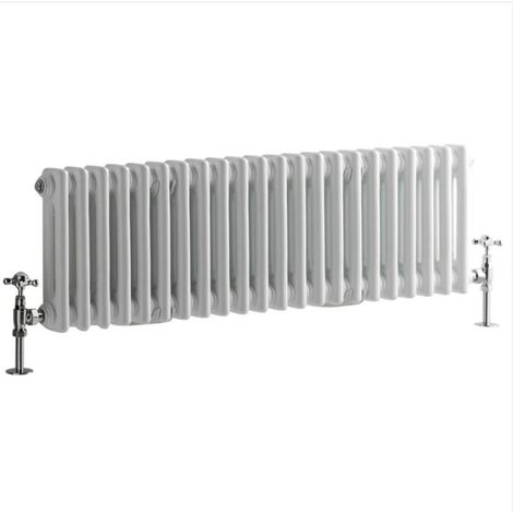 Milano Windsor White Cast Iron Style Horizontal Double Column Radiator ...