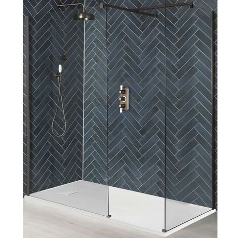 Milano Rosso Matte Bronze Corner Walk In Wet Room Shower Enclosure with ...