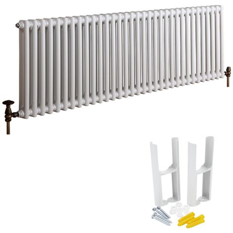 Milano Windsor White Cast Iron Style Horizontal Double Column Radiator ...