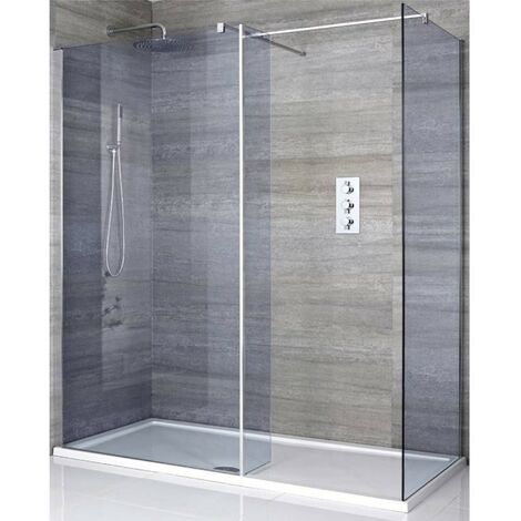 Milano Portland-Luna Chrome Corner Walk In Frameless Wet Room Shower ...