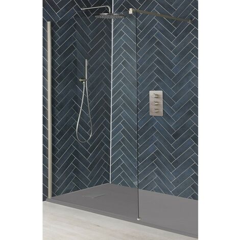 Milano Hunston Brushed Nickel Recessed Walk In Wet Room Shower ...