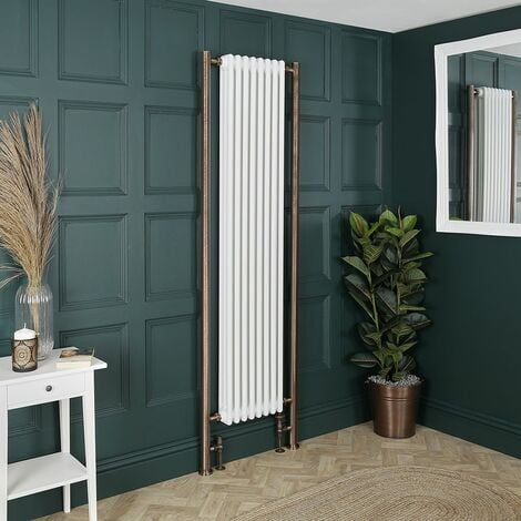Milano Windsor - White Traditional Vertical Triple Column Cast Iron ...