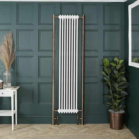 Milano Windsor White Vertical Triple Column Cast Iron Style Radiator ...