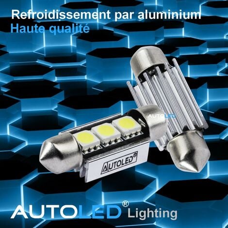 PACK P19 4 Ampoules LED W5W (t10)+navette C5W 42MM canbus AUTOLED®