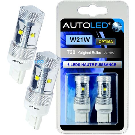LED T20 W21W 6 LEDS HAUTE PUISSANCE BLANC AUTOLED®