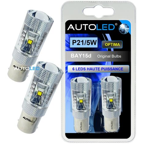Ampoule LED P21/5W 6 LEDS HAUTE PUISSANCE BLANC AUTOLED®