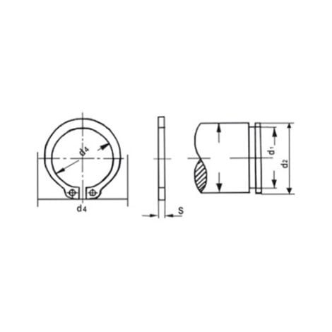 Circlips extérieur DIN 471 Inox A2 Diamètre : 16 mm
