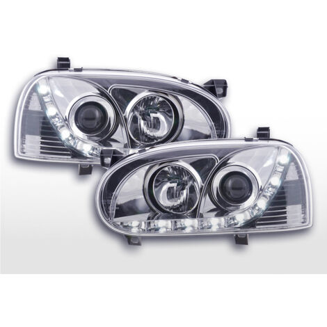 Phare Daylight LED feux de jour VW Golf 3 91-97 chrome pour conduite à ...