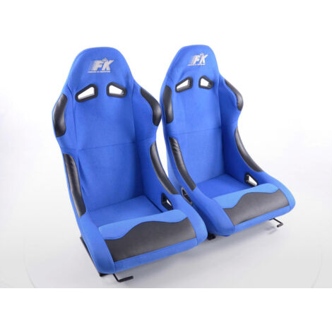 Sièges sport FK Sièges baquets complets pour voiture Set Basic tissu bleu