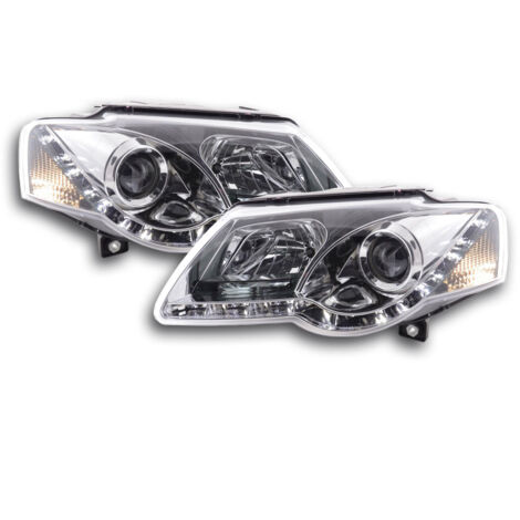 Phare Daylight LED look DRL VW Passat type 3C 05- chromé pour conduite à droite