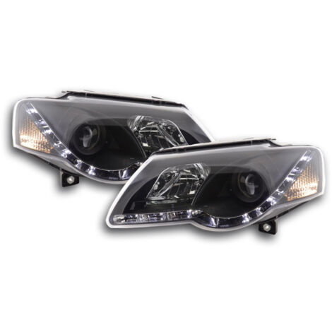 Phare Daylight LED look DRL VW Passat type 3C 05- noir pour conduite à droite