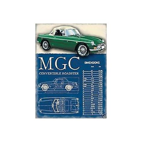 Plaque métal publicitaire 30x40 cm plane : MGC Convertible Roadster