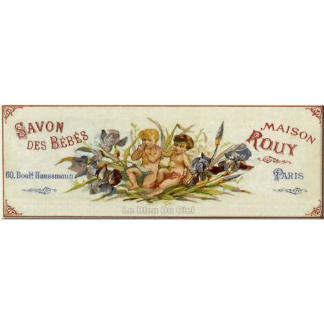 Plaque métal publicitaire 11x27cm bombée : Savon Maison Rouy