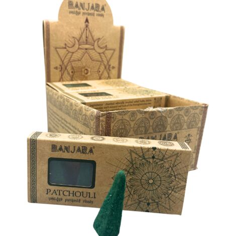Cônes pyramidaux Banjara Smudge - Patchouli- Vendu par 1