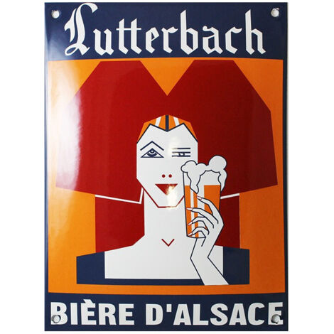 Plaque émaillée : LUTTERBACH BIÈRE D'ALSACE
