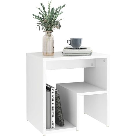 Bout de canapé blanc table d appoint moderne pour salon et chambre ...