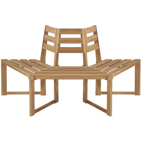 Banc de tour d'arbre Banquette de Jardin - Mobilier de jardin Demi-hexagonal 160 cm Bois d ...