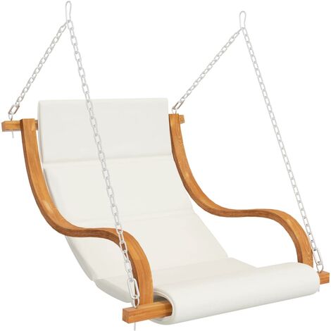 Balancelle de jardin, Chaise Fauteuil Suspendu, et coussin crème Bois ...