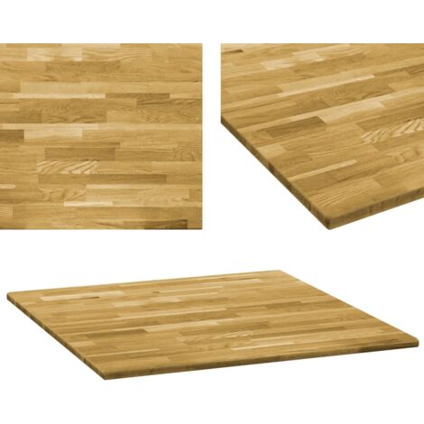Plateau De Table Plan de travail - Bois de chêne massif Carré 23 mm ...