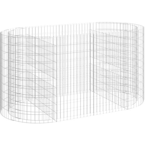 Jardinière Bac A Fleur Lit surélevé à gabion Fer galvanisé 200x100x100 ...