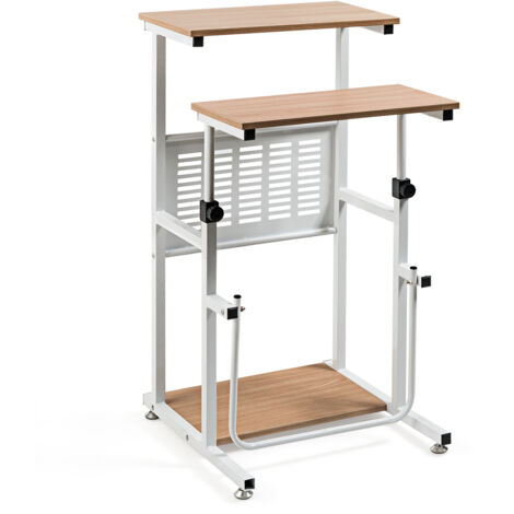 Table Informatique Assis-debout Bureau d'Ordinateur Réglable en Hauteur ...