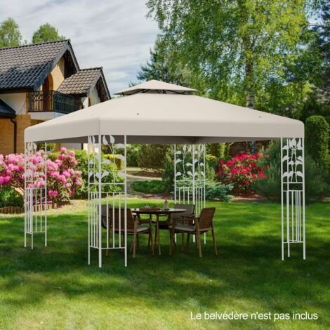 Toile Supérieure 3m x 3m pour Tonnelle à 2 Niveaux Toile de Gazebo ...