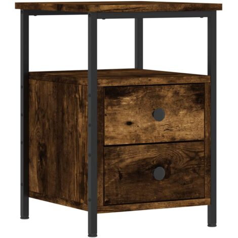 Table de chevet chêne fumé 34x35,5x50 cm au design moderne IN138341 ...