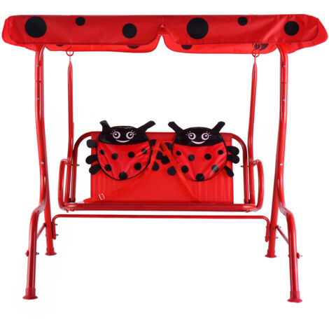 Balancelle de Jardin pour Enfants 2 Places Toit Anti-UV Balançoire ...
