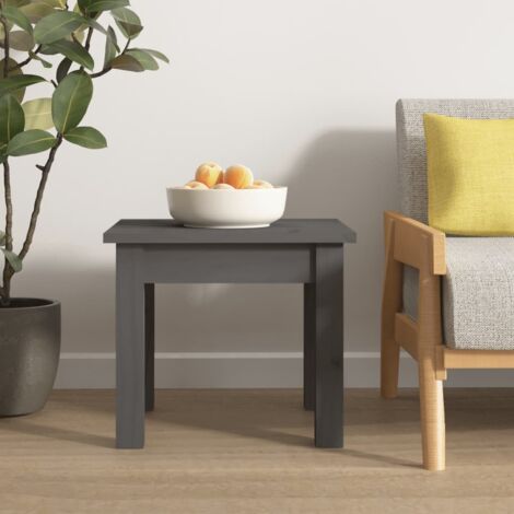 Table de salon en bois massif gris petit format cubique pin durable ...