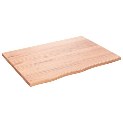 Plateau de table chêne traité anti-tache marron clair 80x60 cm ...