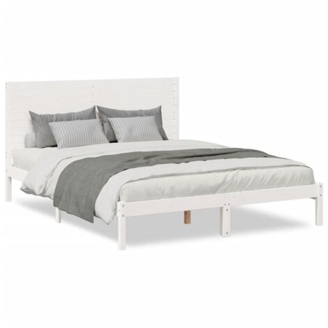Cadre de lit extra long 160x220 cm bois massif CFW7650286 lit double ...