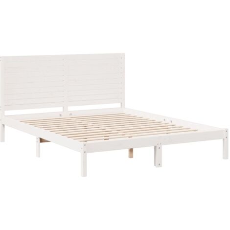 Cadre de lit extra long 160x220 cm bois massif CFW7650286 lit double ...