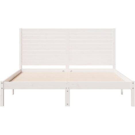 Cadre de lit extra long 160x220 cm bois massif CFW7650286 lit double ...