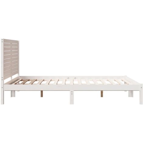 Cadre de lit extra long 160x220 cm bois massif CFW7650286 lit double ...