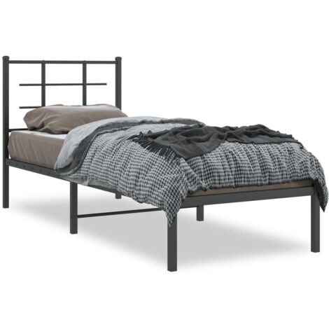 Lit simple，Lit adulte，Cadre de lit métal sans matelas avec tête de lit ...