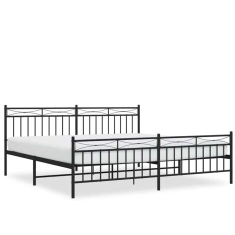 Lit double，Lit adulte，Cadre de lit métal sans matelas avec pied de lit ...
