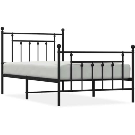 Lit simple，Lit adulte，Cadre de lit métal sans matelas avec pied de lit ...